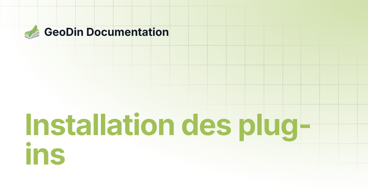 Installation des modules | GeoDin Documentation