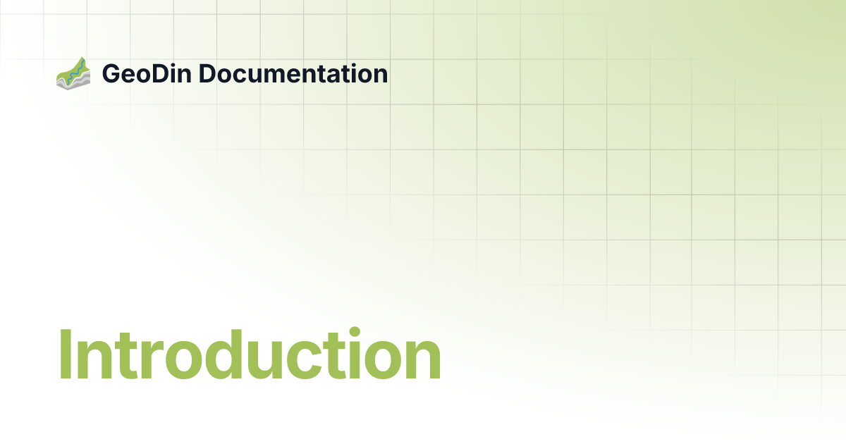 Introduction | GeoDin Onsite | GeoDin Documentation